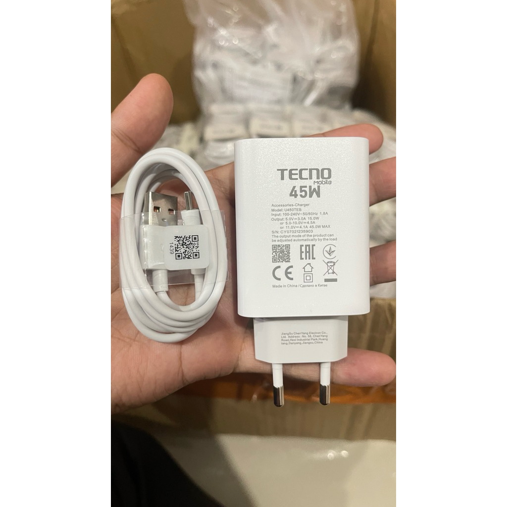 Original TECNO 45W Fast Charger Adapter Pova 7 Spark 40 Pro Fast ...