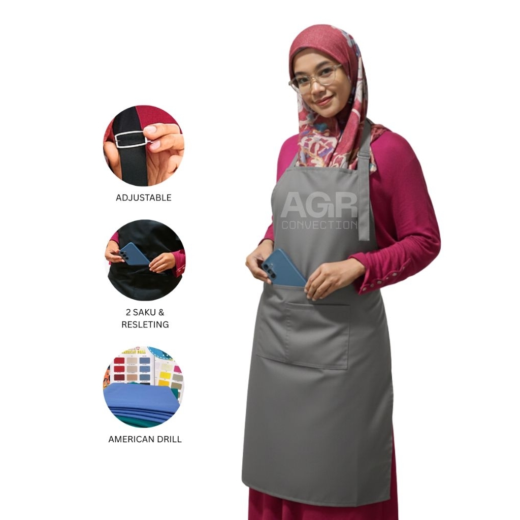Light grey/ apron, kitchen apron, barista apron, barbershop apron ...
