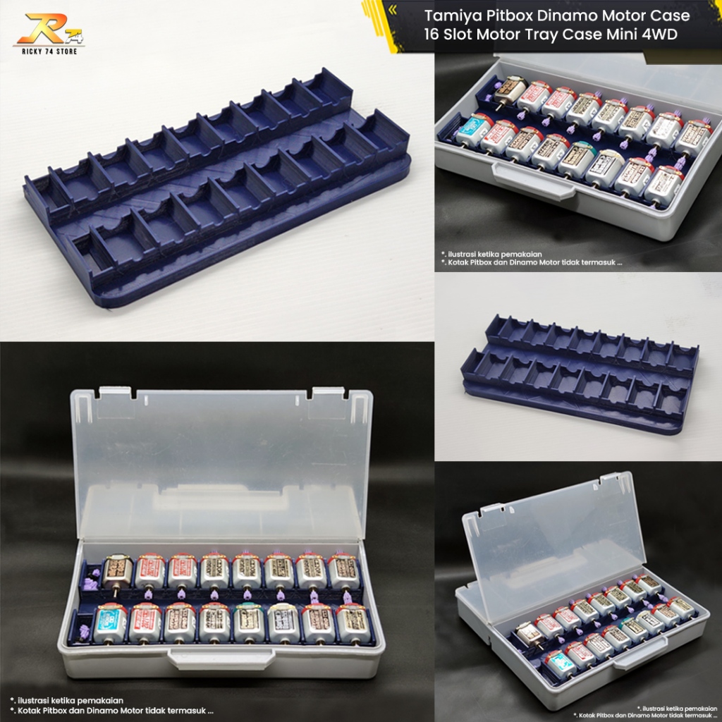 Tamiya Pitbox Dynamo Divider Motor Case 16 Slots - Tamiya Portable Pit ...