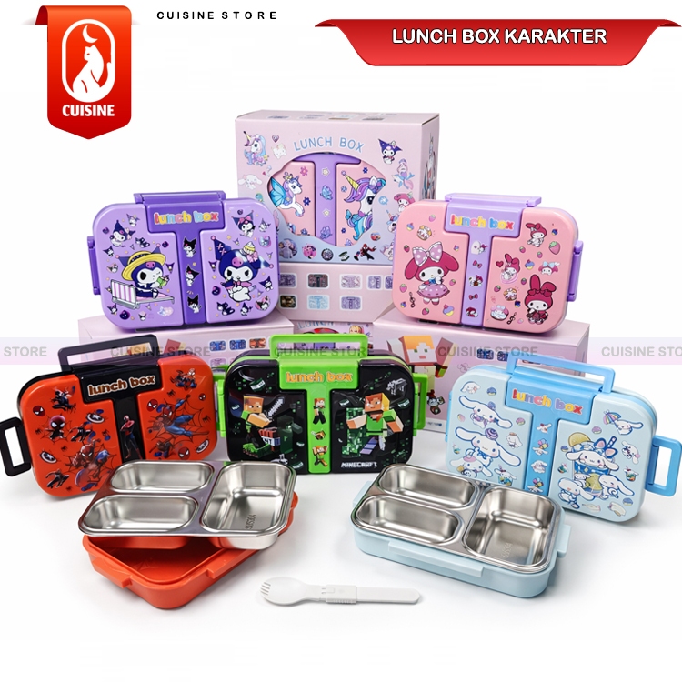 Astro Mermaid Stainless Steel Lunch Box with Cute Motif Dividers, Leak ...