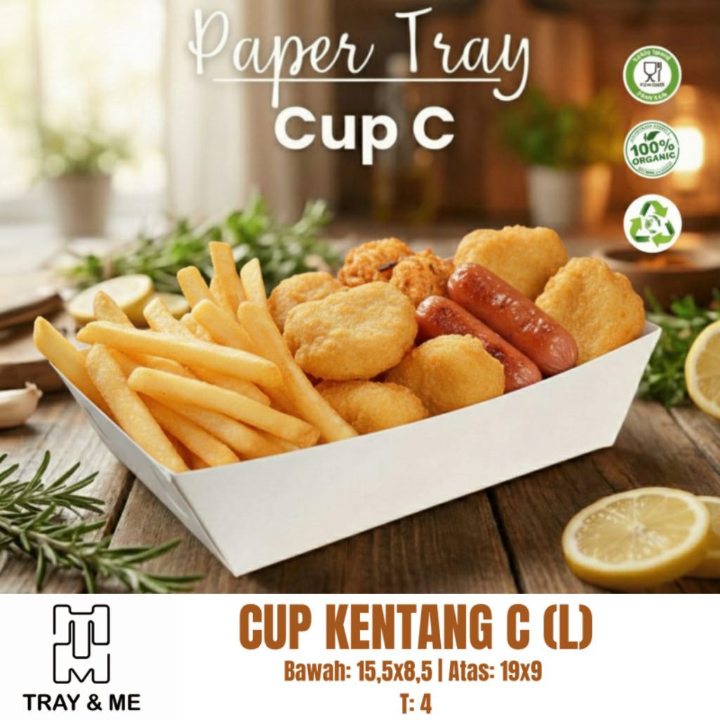 (100pcs) Cup Large SizeKentang (L) | Cup Box Kentang C | Food Paper ...