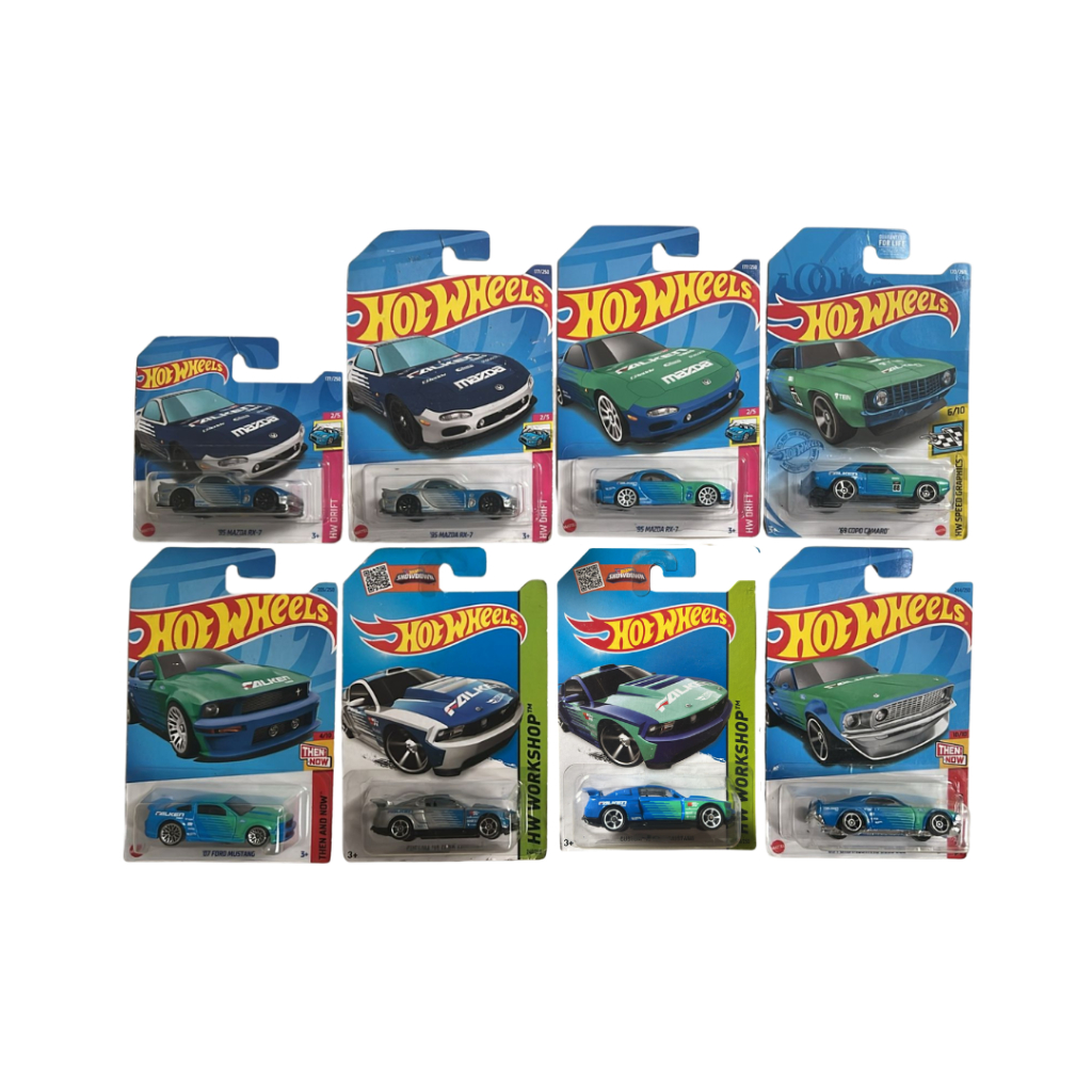 Hotwheels Regular Falken Tampo RX-7, EK9, Camaro, Mustang, Card Not ...