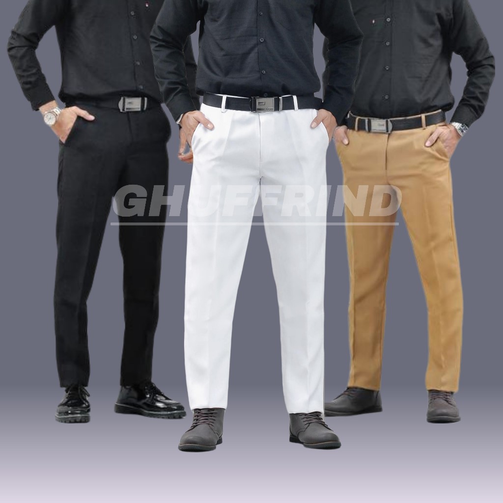 GHUFFRIND - Men's Semi-Wool Pants - Fashionable, Anti-Wrinkle, Ideal ...
