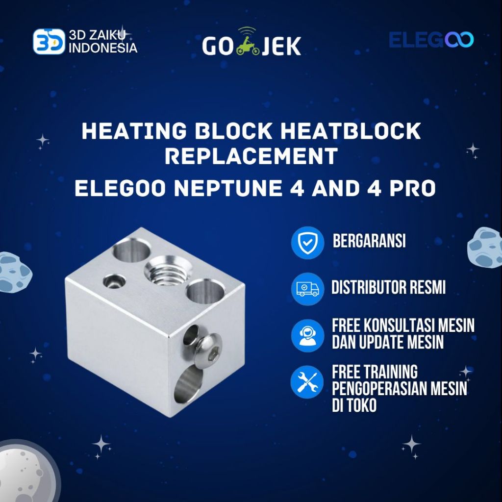 Original ELEGOO Neptune 4 and 4 Pro Heating Block Heatblock Replacement ...