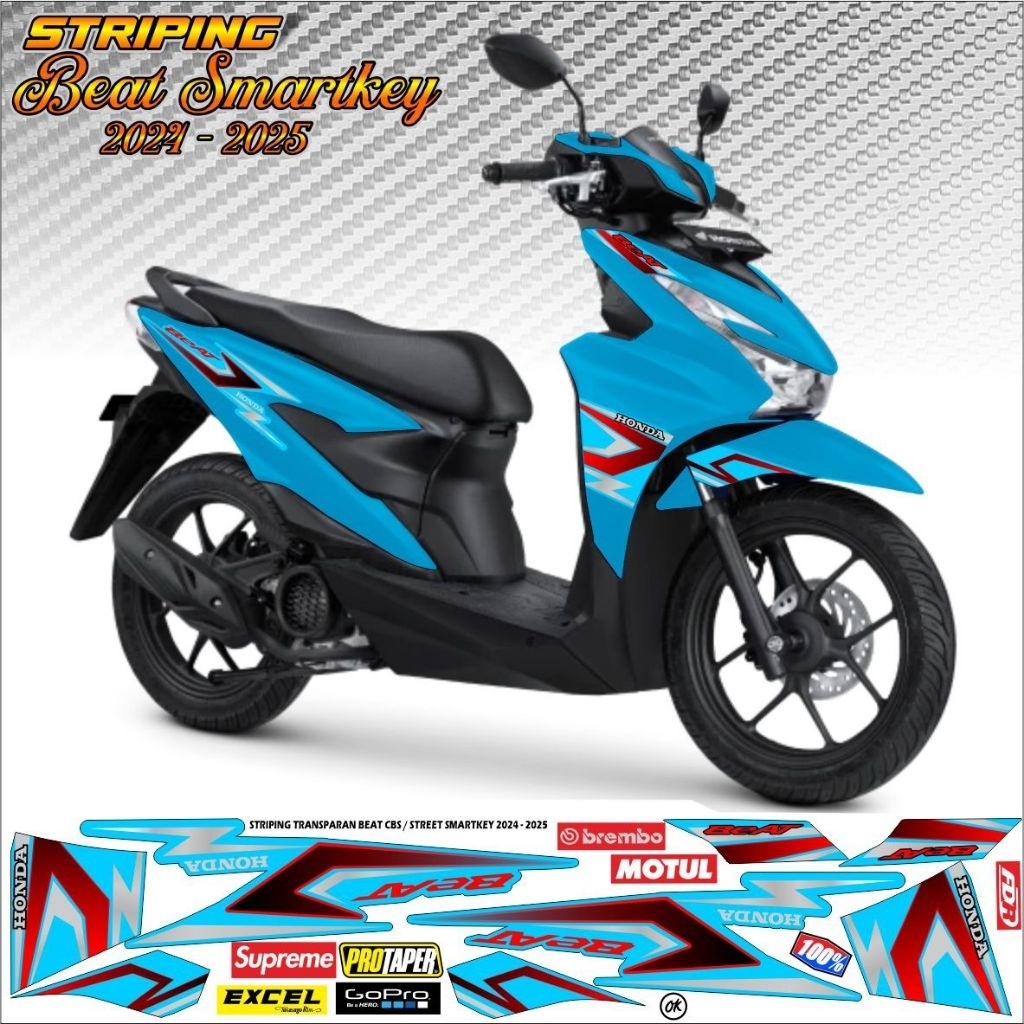 Striping BEAT New 2024, 2025, 2026 Honda Sticker/ BEAT 110 Smartkey ...