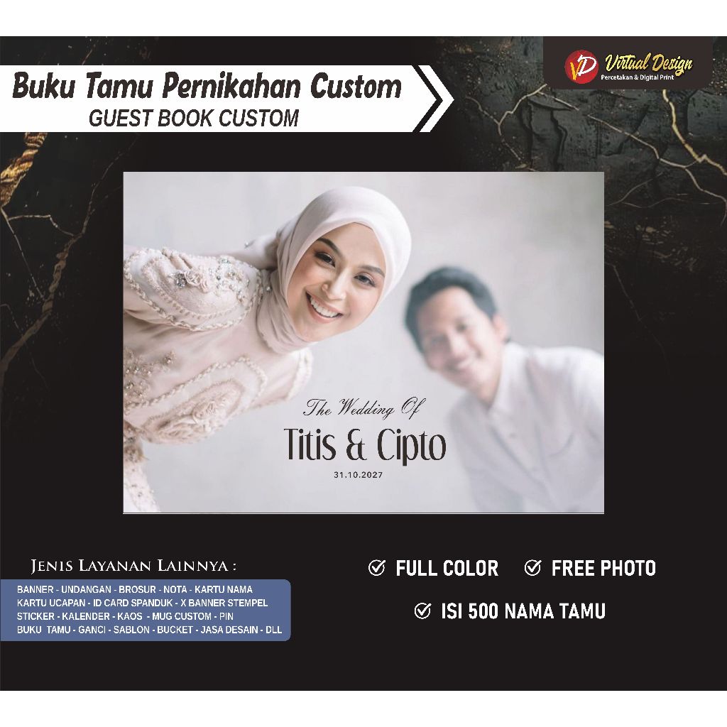 Custom Guest Book 500 guests | Custom Guest Book with Name, Photo ...