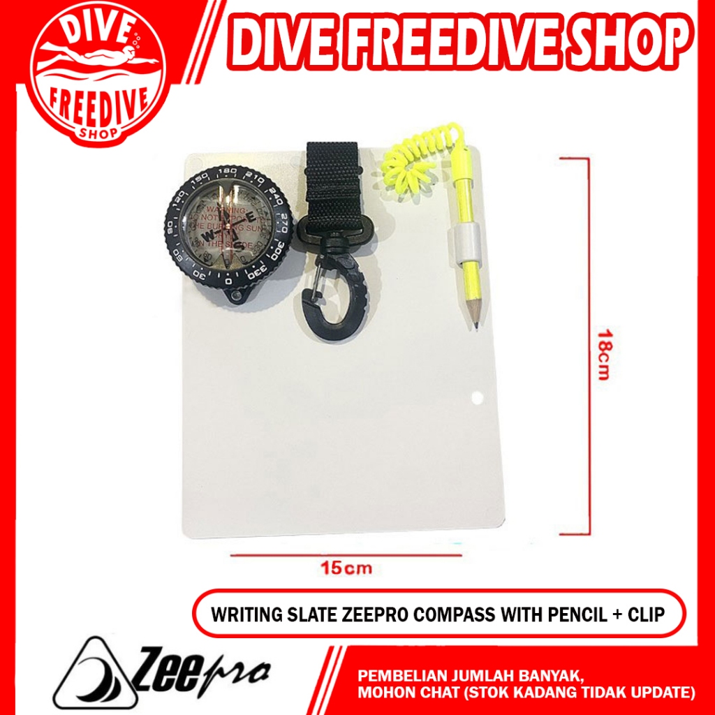 Writing Slate Diving Zeepro Pencil + Clip 18 cm x 15 cm Whiteboard Tool ...