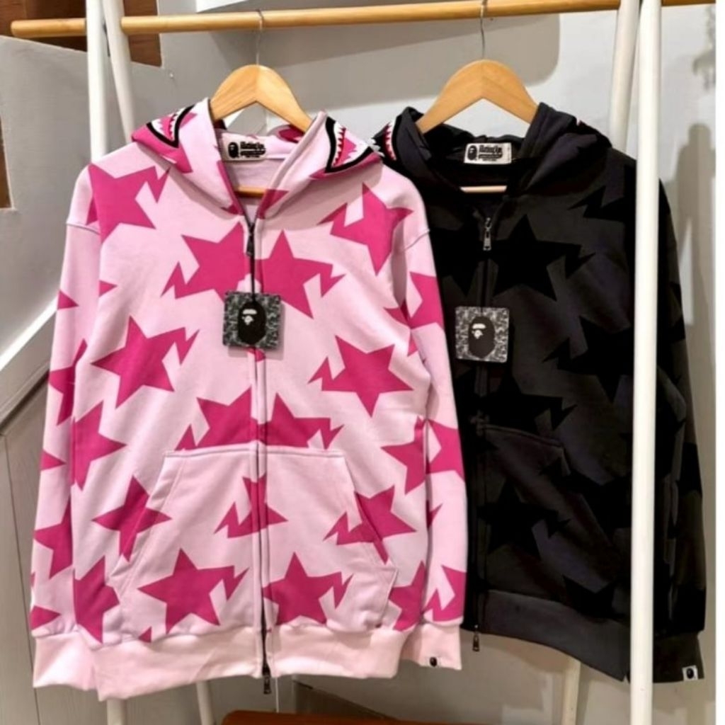 Bape Shark Stars Fullzip Hoodie for Girls and Boys - Cool Streetwear ...