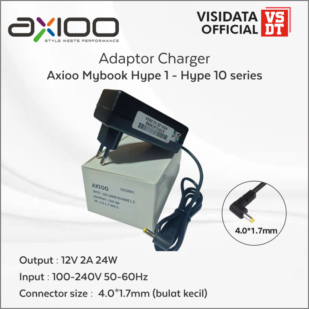 Charger Adaptor Axioo Mybook Hype 1 Hype 10 series - DC 12V 2A - pin 4. ...