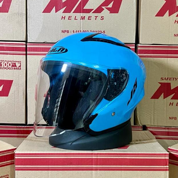 MLA J5 VIRUS GLOSSY HELMET CLEAR GLASS HALF FACE HELMET/ DAILY HELMET ...