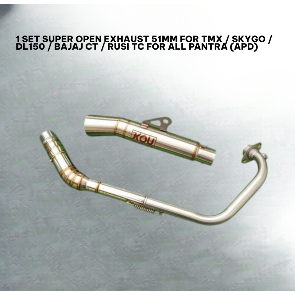 1 set SUPER OPEN EXHAUST 51MM FOR TMX /Raider 150 SKYGO/ DL150/ BAJAJ ...