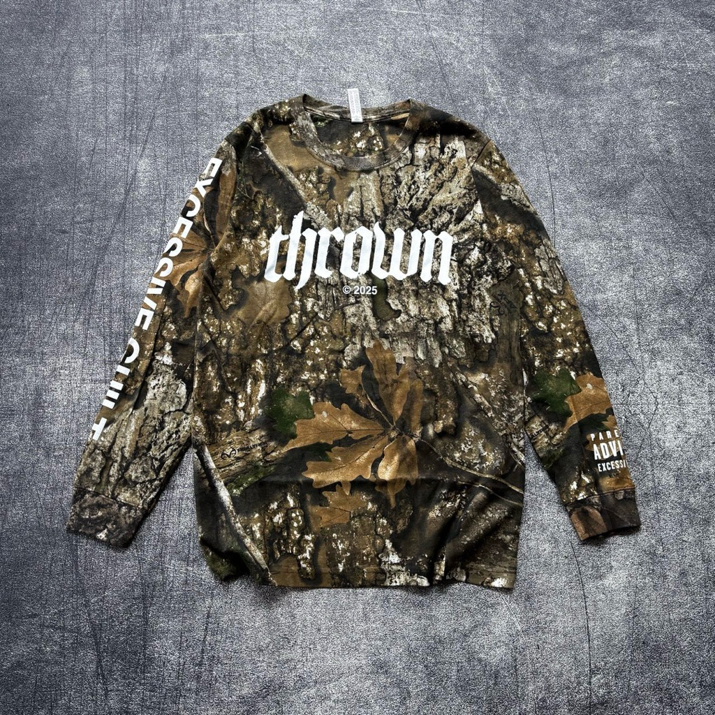 Official Thrown Band T-shirt - Excessive Guilt Woods Camo Long Sleeve ...