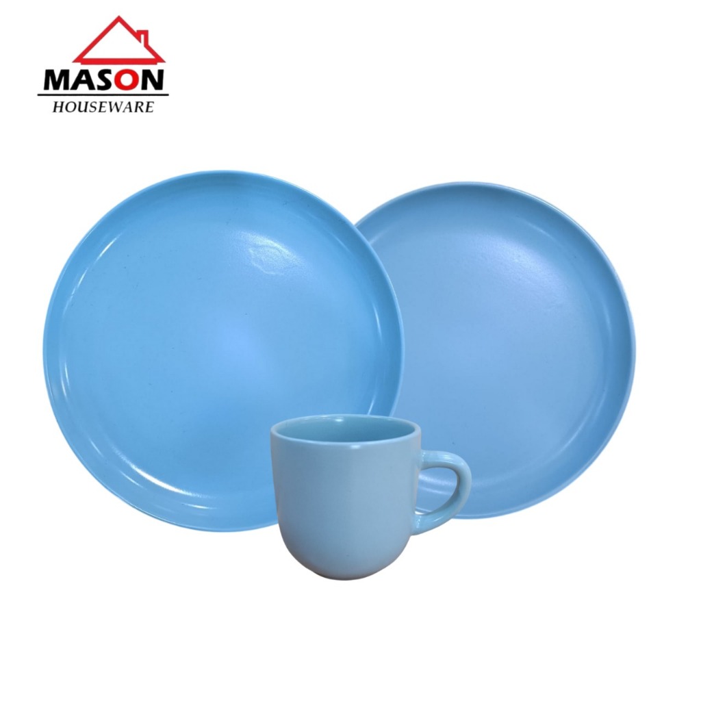 MASON DINNER PLATE CERAMIC BLUE PASTEL SALAD PLATE/ CERAMIC MUG/ EID ...