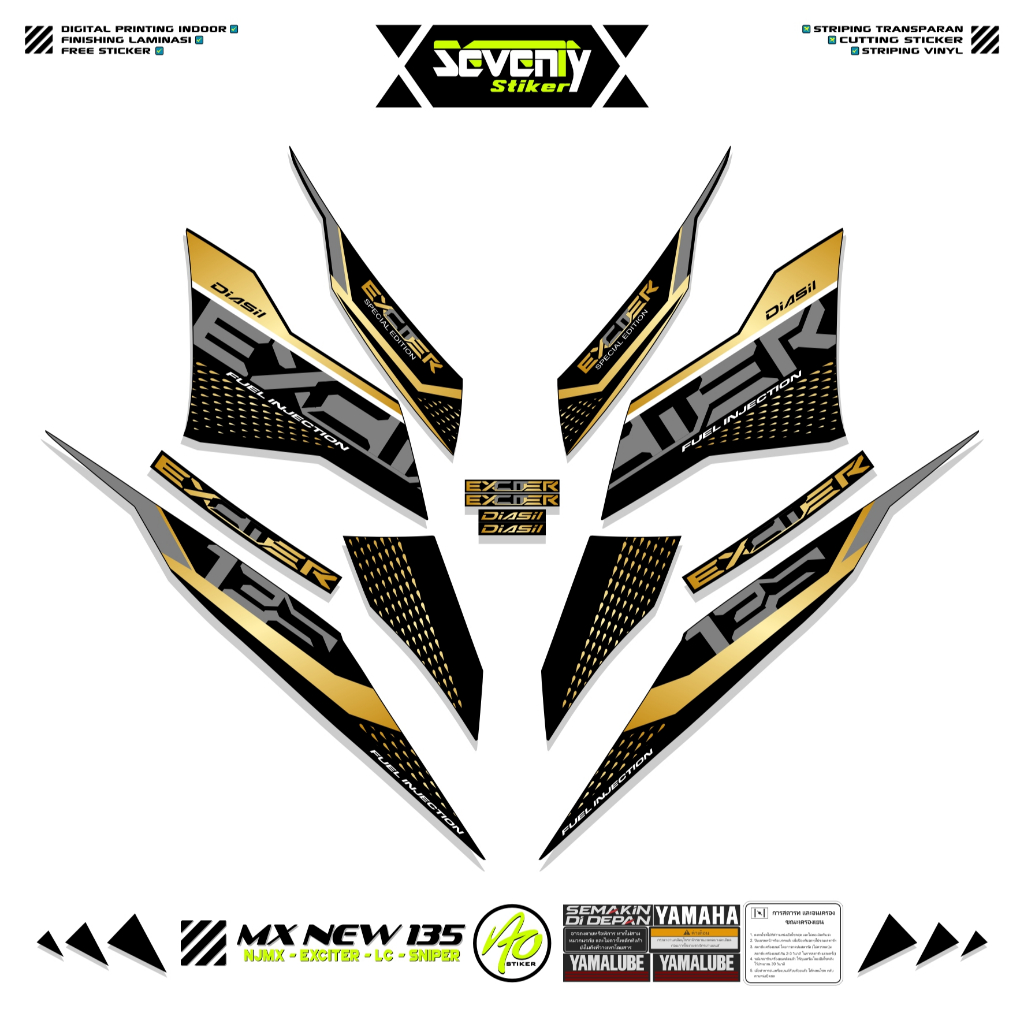 STRIPING JUPITER MX NEW 135 MOTIF 66 STICKER YAMAHA MX LC 135 STICKER ...