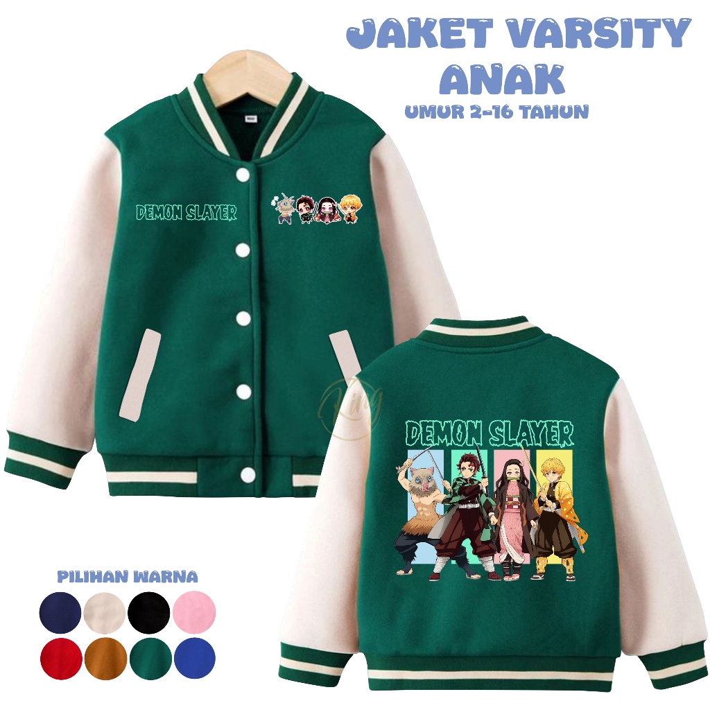 KING - Demon Slayer Varsity Baseball Jacket for Boys and Girls 2-16 ...