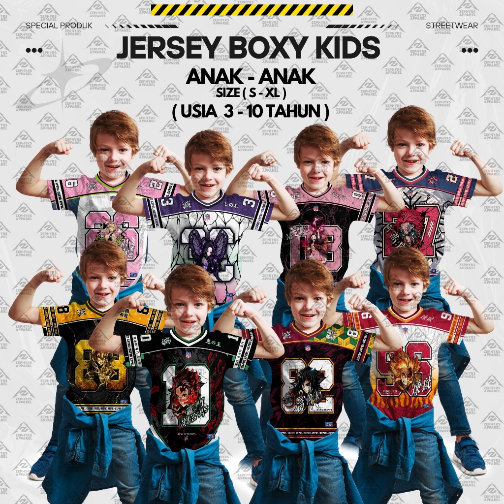 JERSEY BOXY KIDS (1-3 YEARS) ANIME DEMON SLAYER SERIES - Dry Material ...