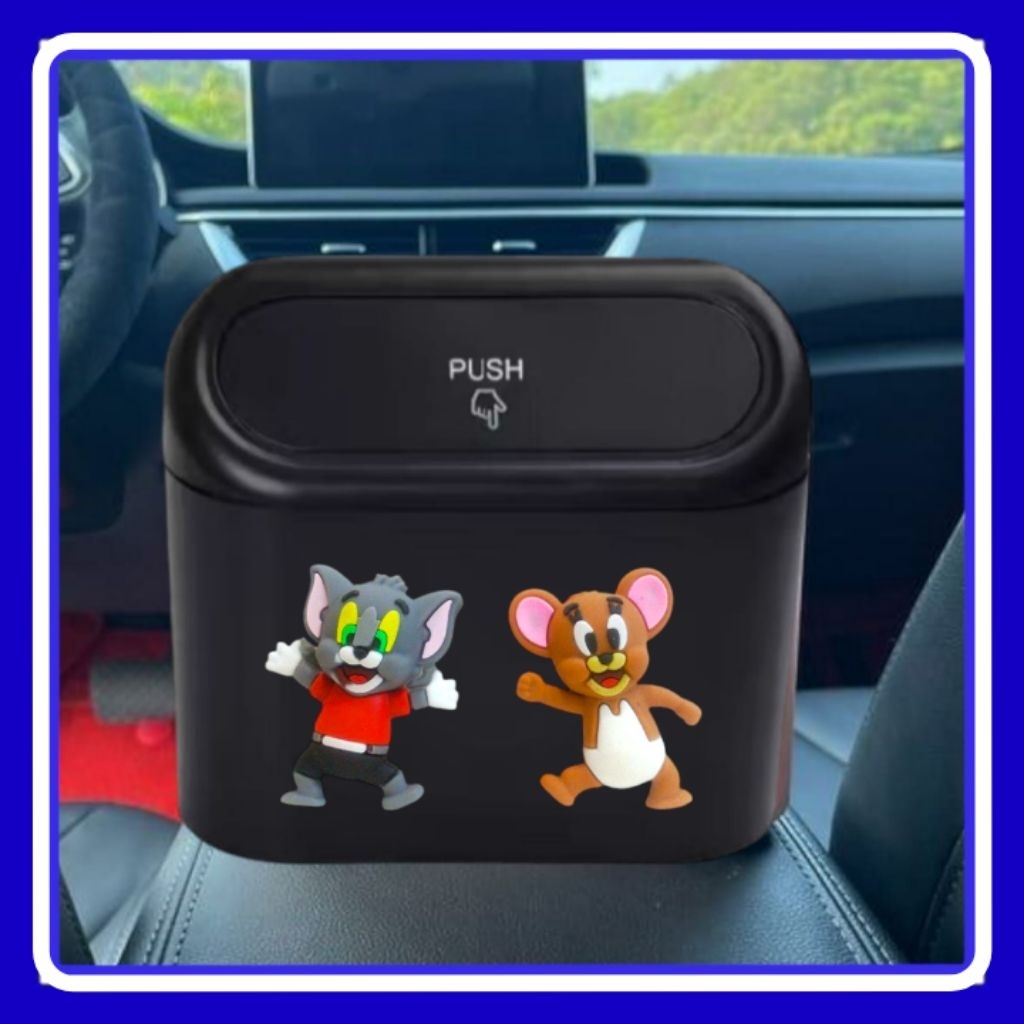 Cute Car Trash Can Couple Body Tom & Jerry | Mini Car Push Trash Bin ...