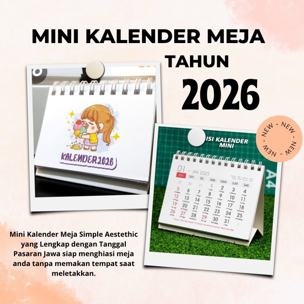 MINI SITTING CALENDAR 2026 MINI AESTHETIC DESK CALENDAR/ (REAL PICT ...