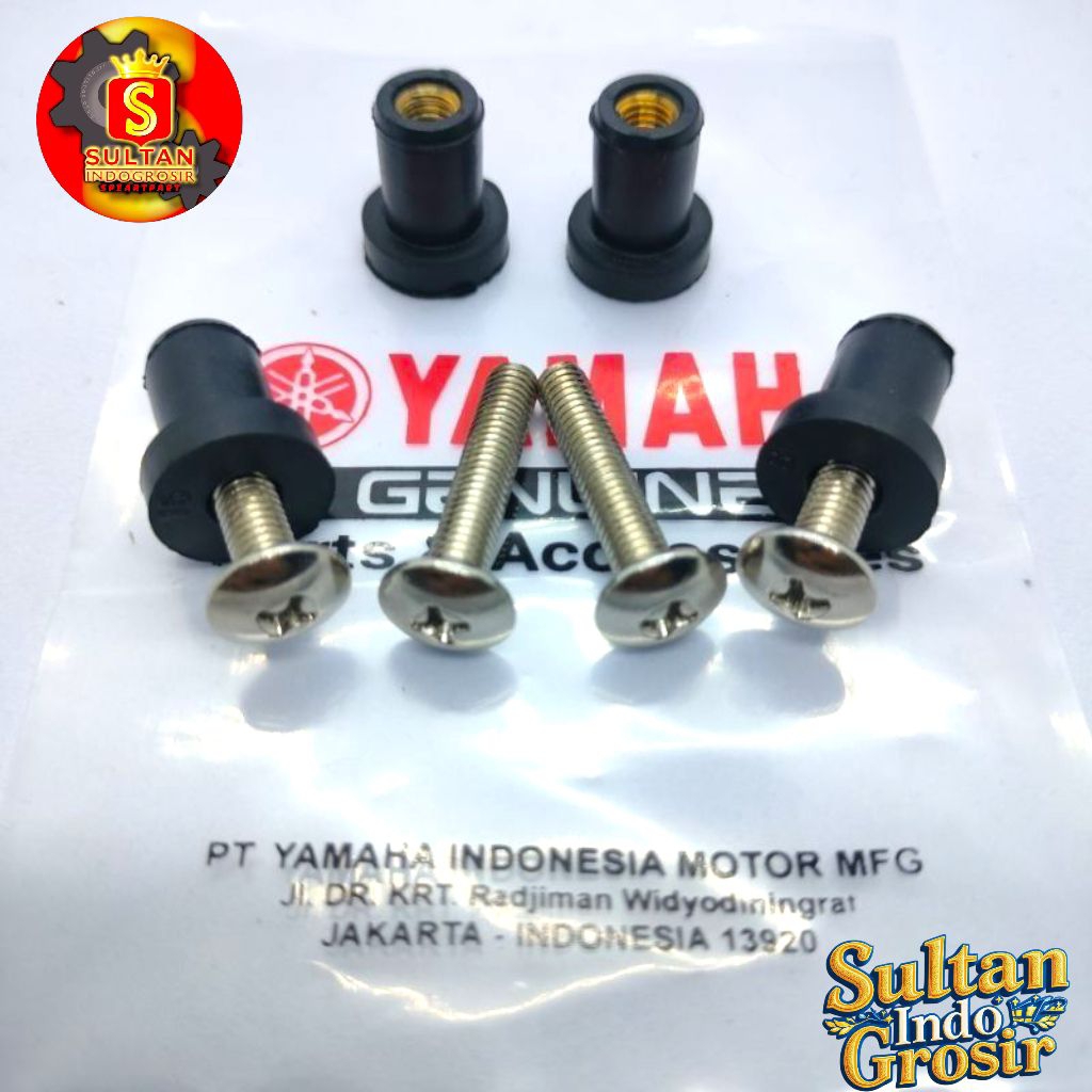 Visor Nut Bolt. Stainless Steel Bolts and Rubber Visor Nuts for Yamaha ...