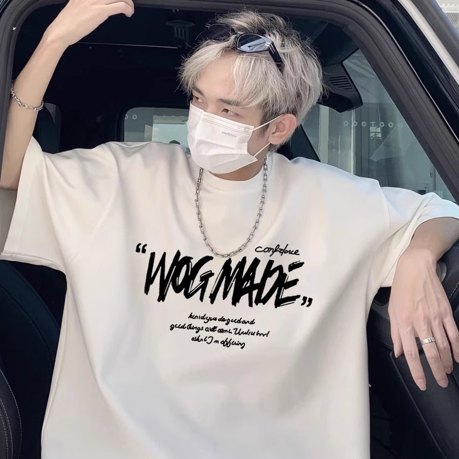 WOG MADE Oversized Men's T-Shirt with Street Hand-Written Graffiti Text ...