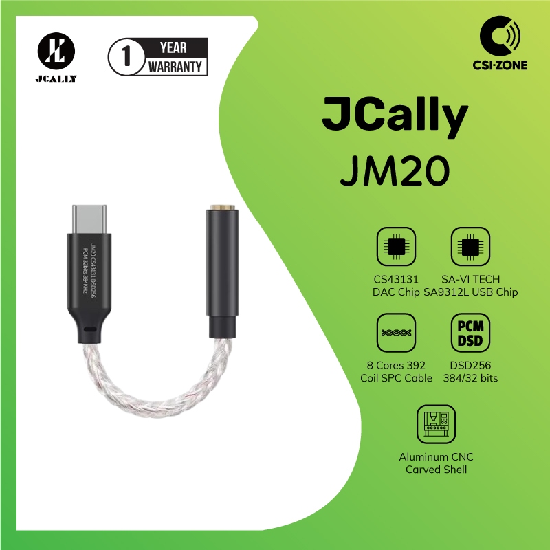 JCALLY JM20 JM 20 CS43131 Portable Dongle Adapter USB DAC AMP/ | Shopee ...
