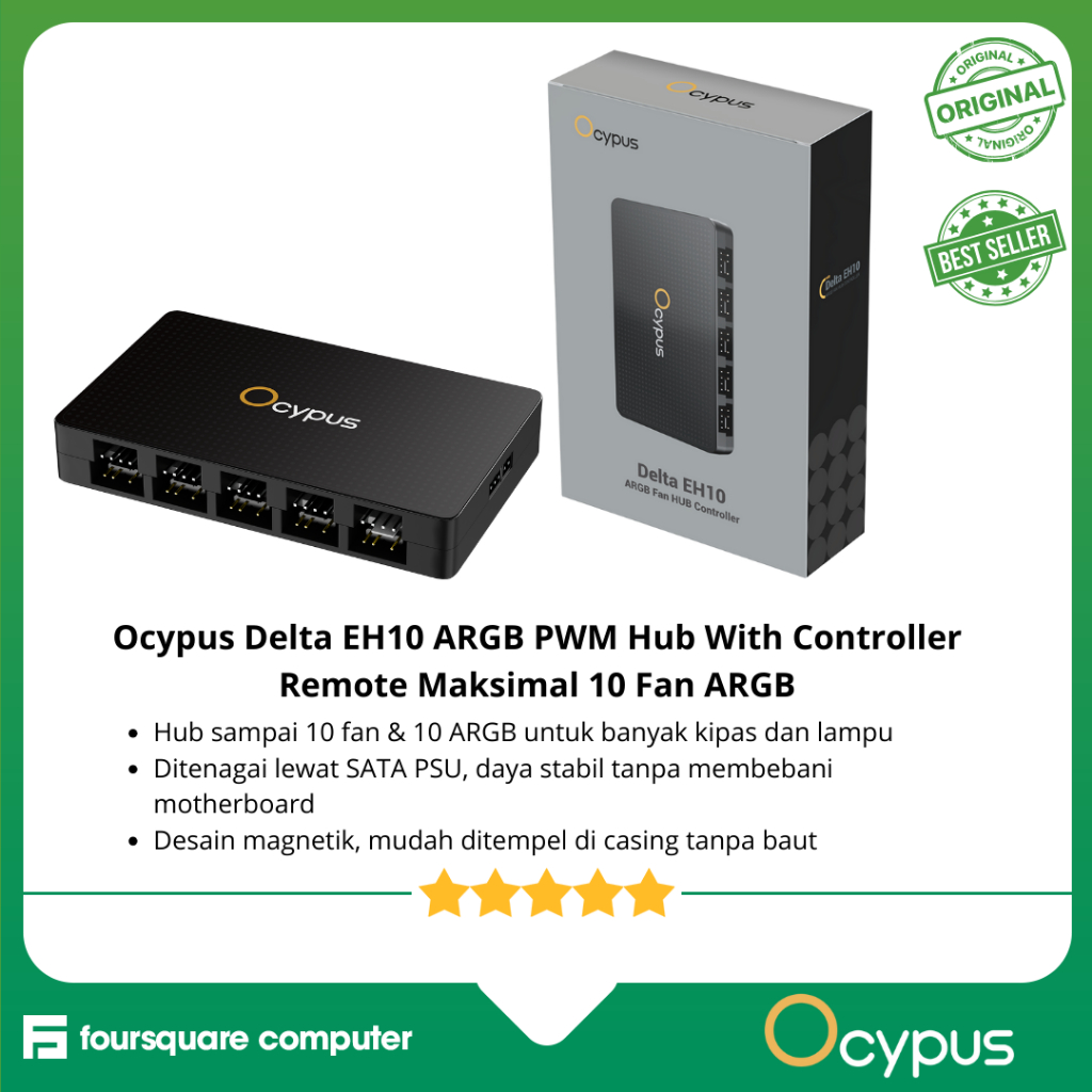 Ocypus DELTA EH10 ARGB PWM Hub With Controller Remote Maximum 10 Fan ...