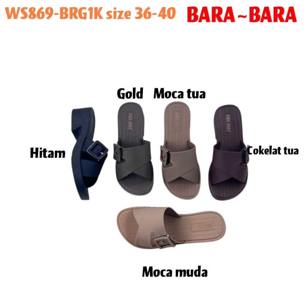 BARA BARA WS869-BRG1K ORIGINAL jelly sandals rubber wedges soft women's ...