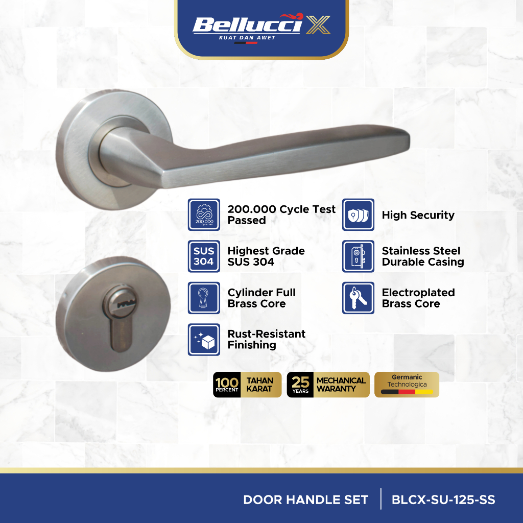 BELLUCCI X SU-125 DOOR LOCK | SUS 304 DOOR HANDLE SET | STRONG ...