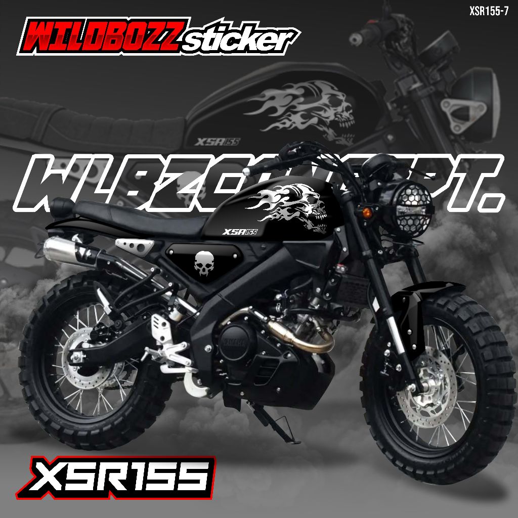 Yamaha xsr 155 skull cool tank sticker (xsr155-7) wildbozz sticker ...