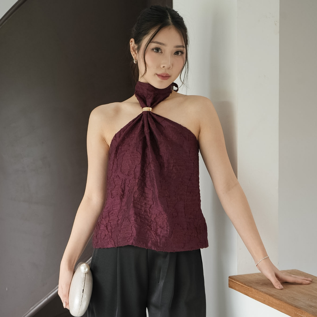 [Tavia] Eira Top Top/ Wanita Blouse/ Wanita Halter Top/ | Shopee ...