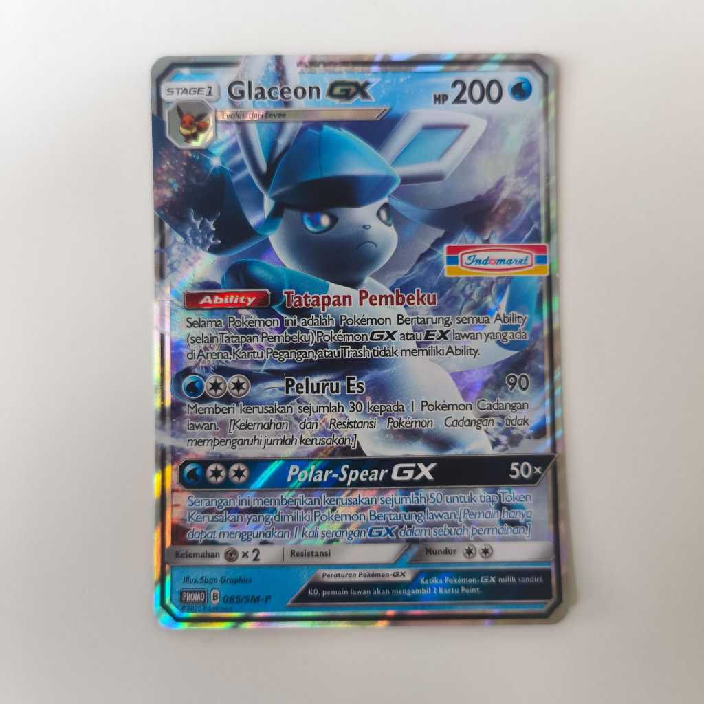 Glaceon GX Indomaret Promotion Card 085/SM-P Pokemon TCG Indonesia ...