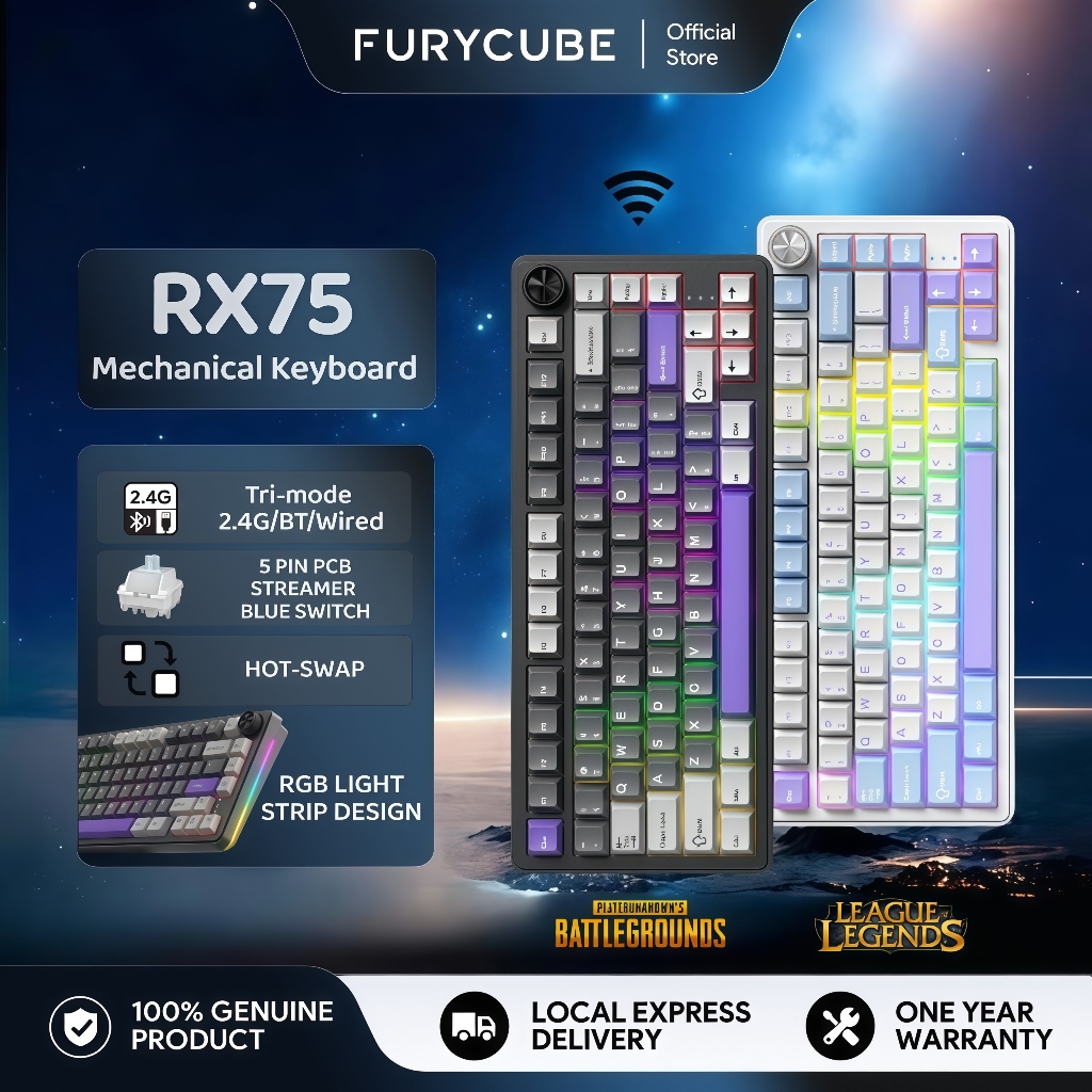 RX75 PRO Mechanical Keyboard Gaming Keyboards Wireless Hot Swap With ...