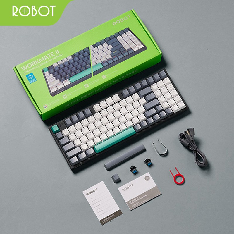 Robot WORKMATE II Mechanical Wired Gaming Keyboard 94 Keys PBT Keycaps ...