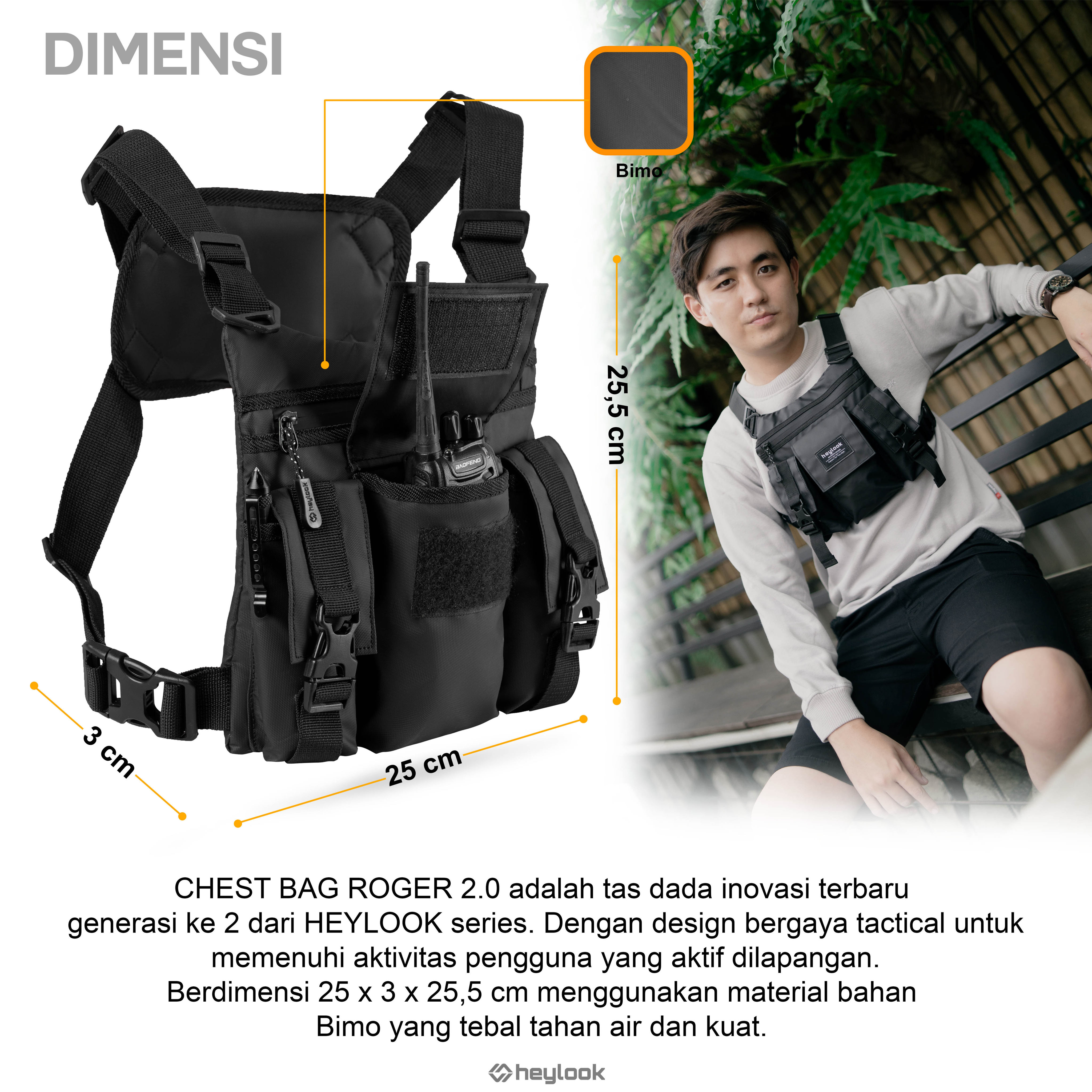 HEYLOOK Official - Chest Bag Roger 2.0 Waterproof Waterproof Chest Bag ...