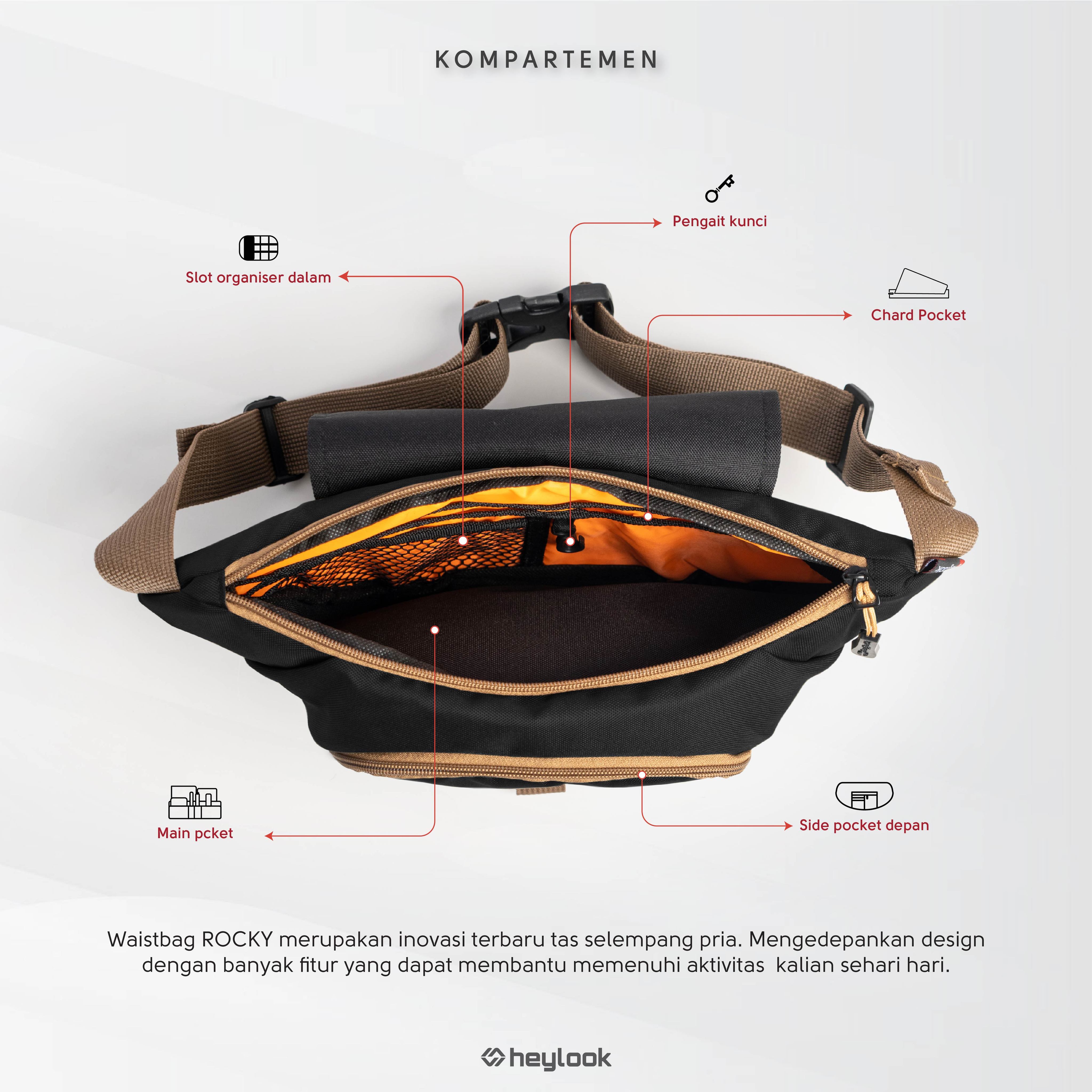 HEYLOOK Official - ROCKY Men's Sling Bags, Distro Men's Bags, Men's Waist Bags, Men's Waist Bags ...