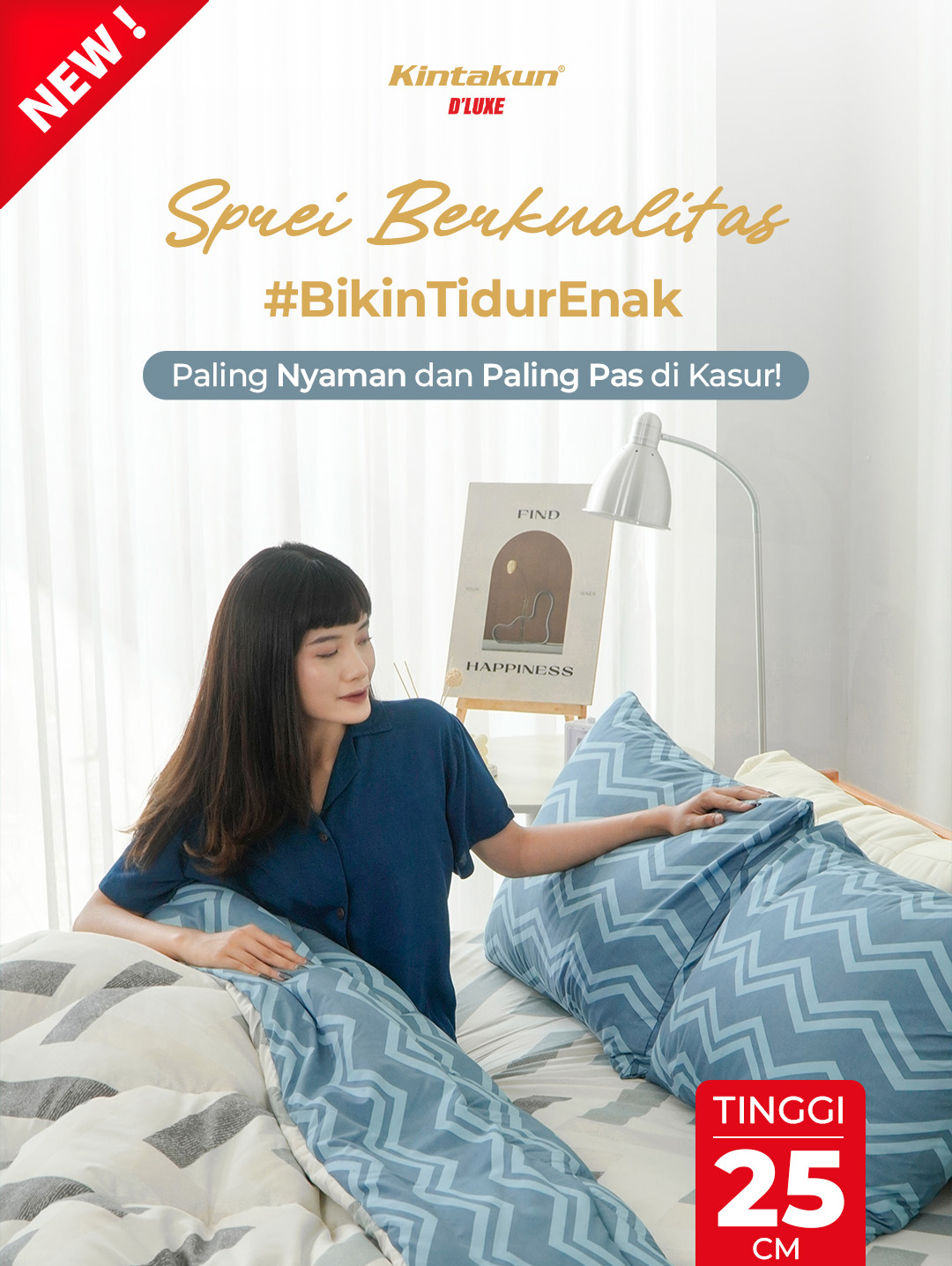 Kintakun Fitted Bed Sheet 160/180/200 DLUXE Vina Aesthetic Microtex ...