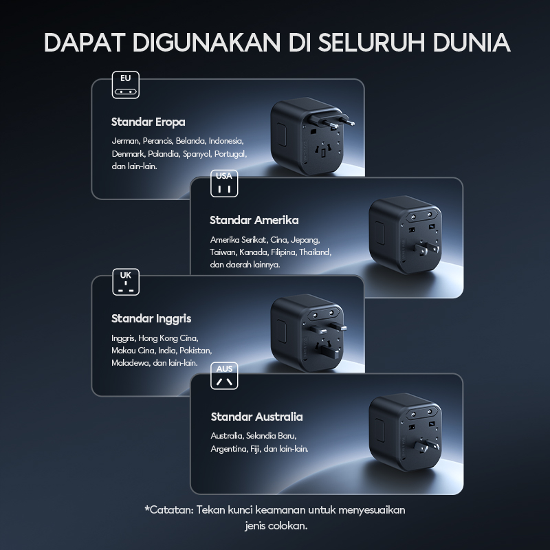 Vivan Travel Adapter 12W VPS-T002A Black Dual USB A Multi-country ...