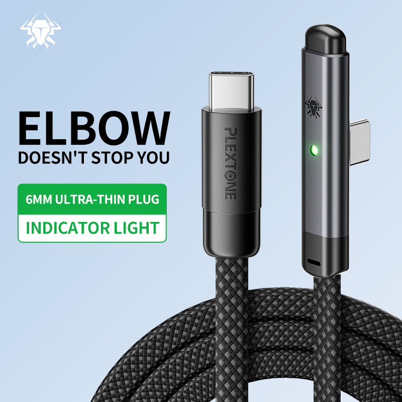 Plextone T100 C2C Type C To Type C Elbow Gaming Cable 66W Cable ...
