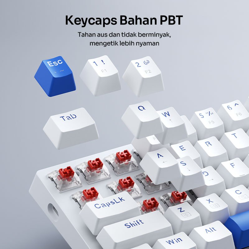 ROBOT WORKMATE IV Mechanical Wired Gaming Keyboard 63 Keys PBT Keycaps ...