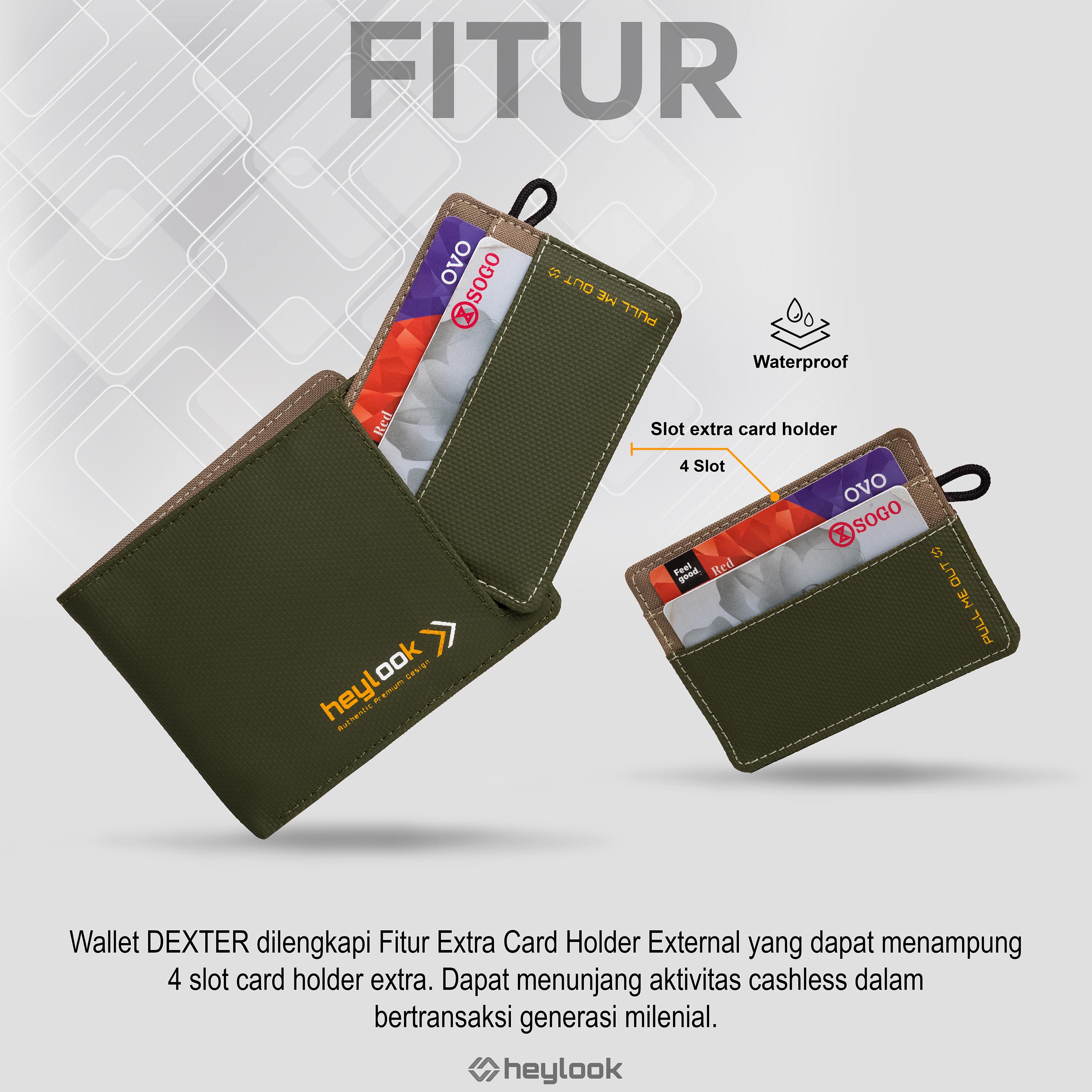 HEYLOOK Official - DEXTER Waterproof Short Men's Wallet, Waterproof ...