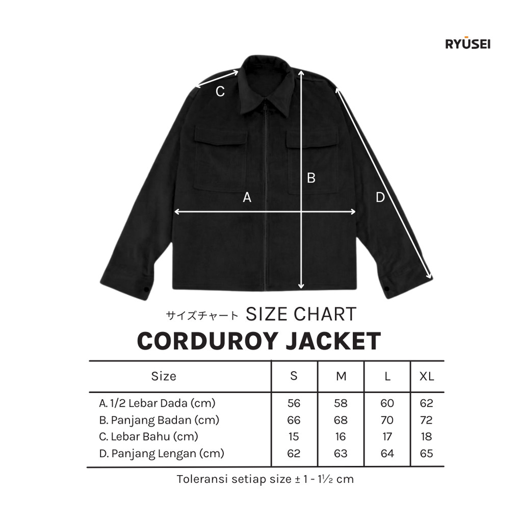 [LIMITED EDITION] Ryusei Men's Boxy Fit Corduroy Jacket Light Grey ...