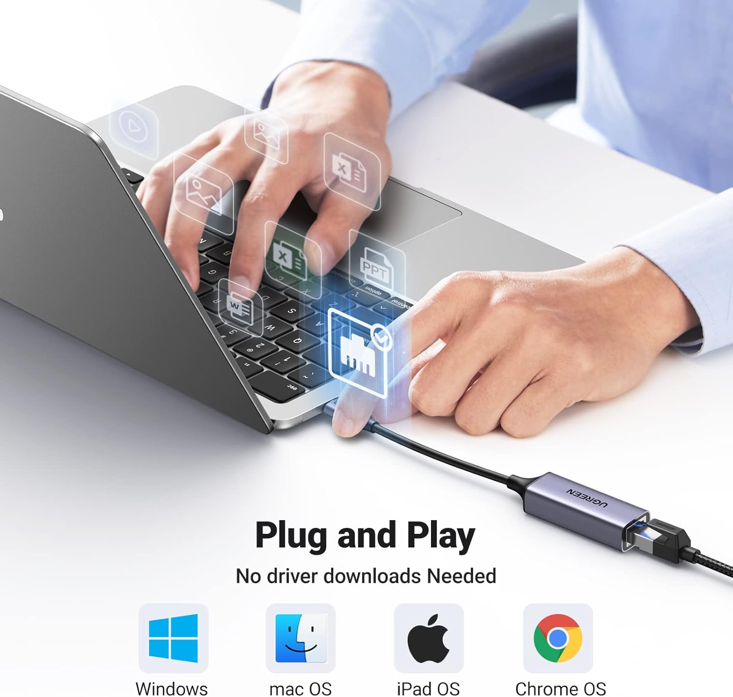 UGREEN Lan Adapter Gigabit USB Type C To RJ45 Fast Connector Internet ...