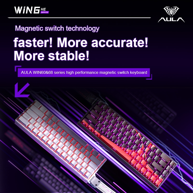AULA Gaming Keyboard WIN 68 HE Magnetic Switch 65% Layout RGB RT 0.01 ...