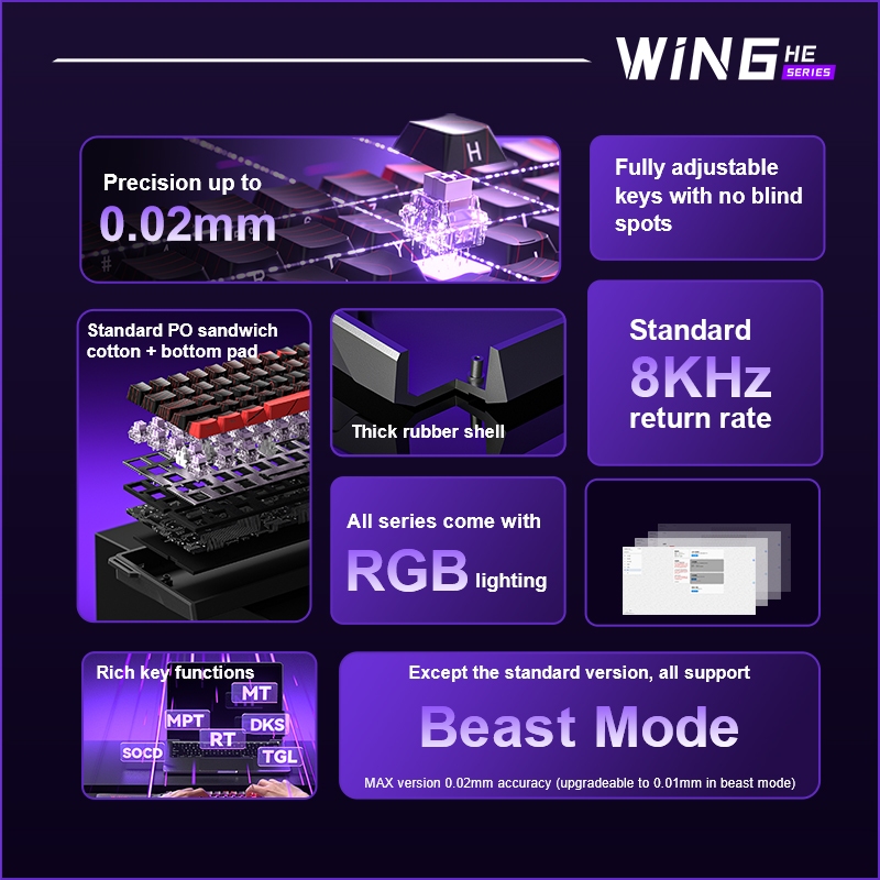 AULA Gaming Keyboard WIN 68 HE Magnetic Switch 65% Layout RGB RT 0.01 ...