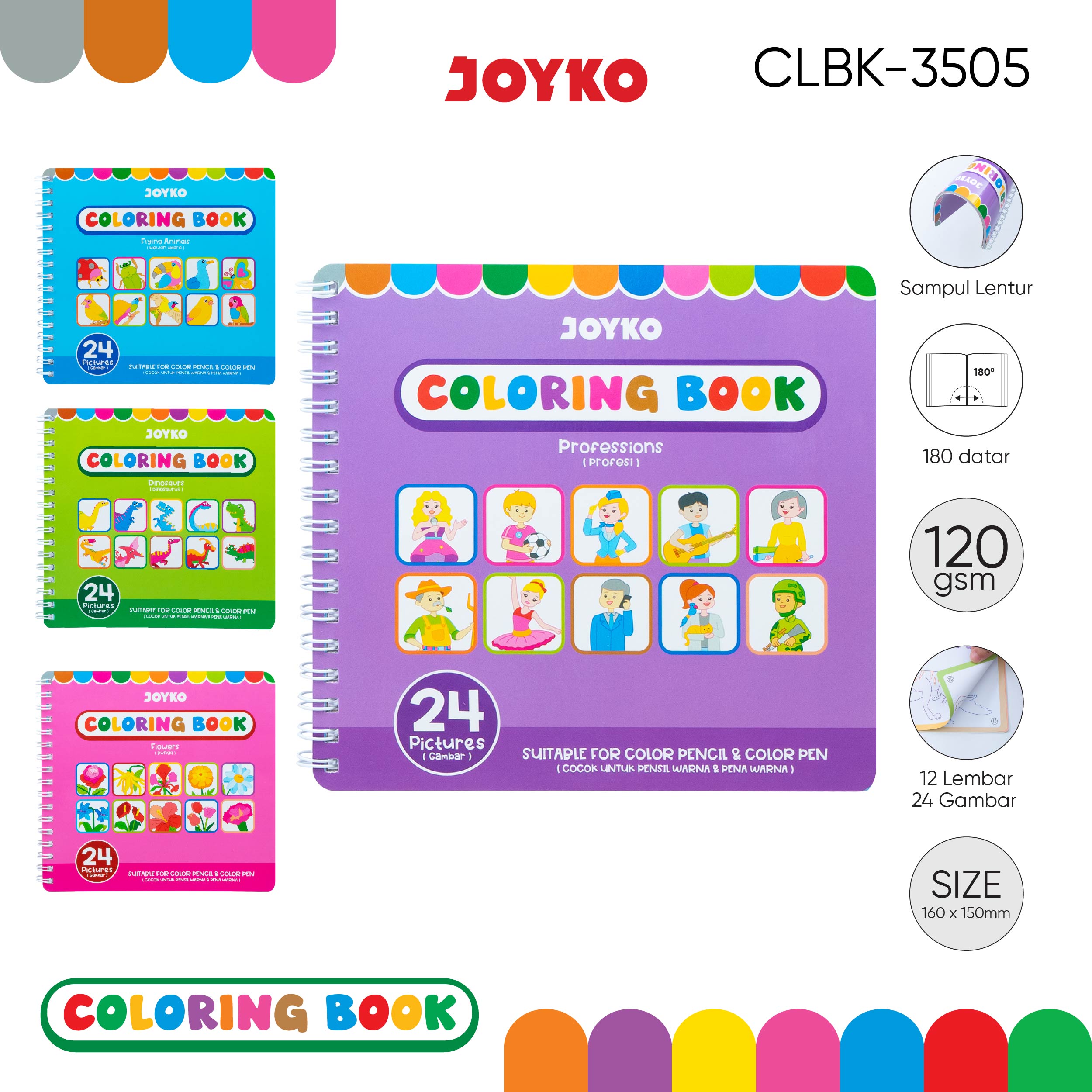 JOYKO Coloring Book Coloring Book CLBK-3505 | Shopee Philippines
