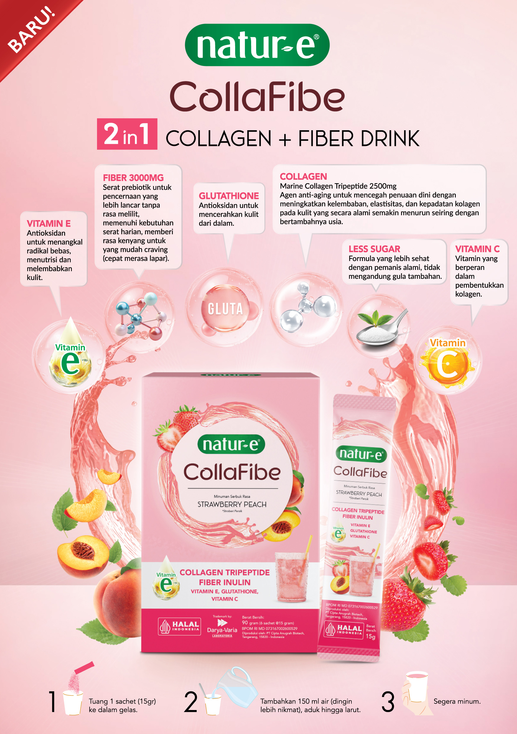 Natur-E CollaFibe Package - Collagen Drink 4 Boxes - Collagen Drink ...