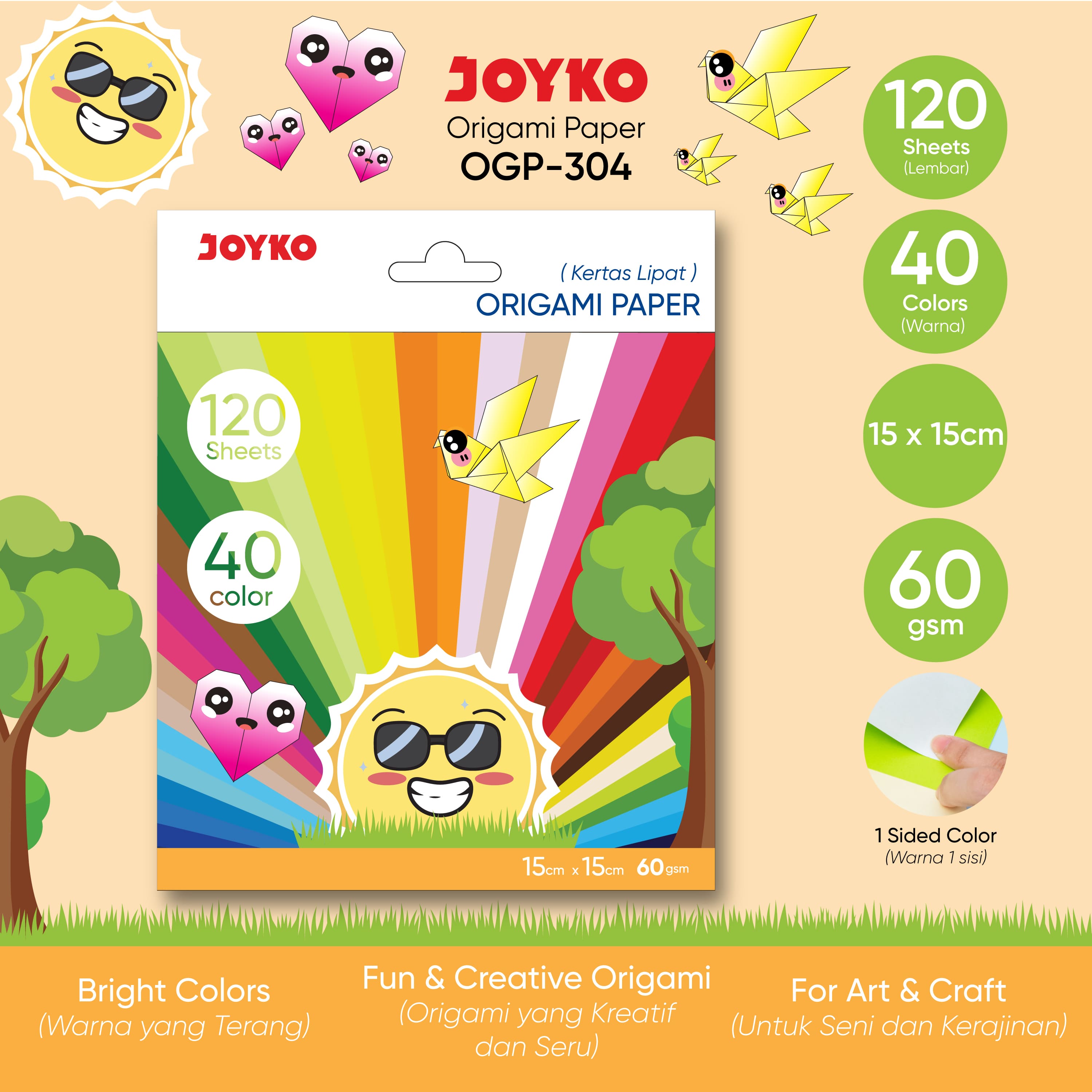 JOYKO Origami Paper Art Folding Paper OGP-304 15x15 cm | Shopee Philippines