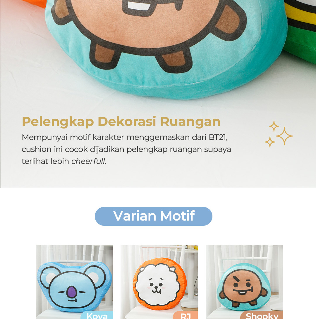 Kintakun Home BT21 Cushion Pillow Soft Sofa Pillow KOYA RJ SHOOKY MANG ...