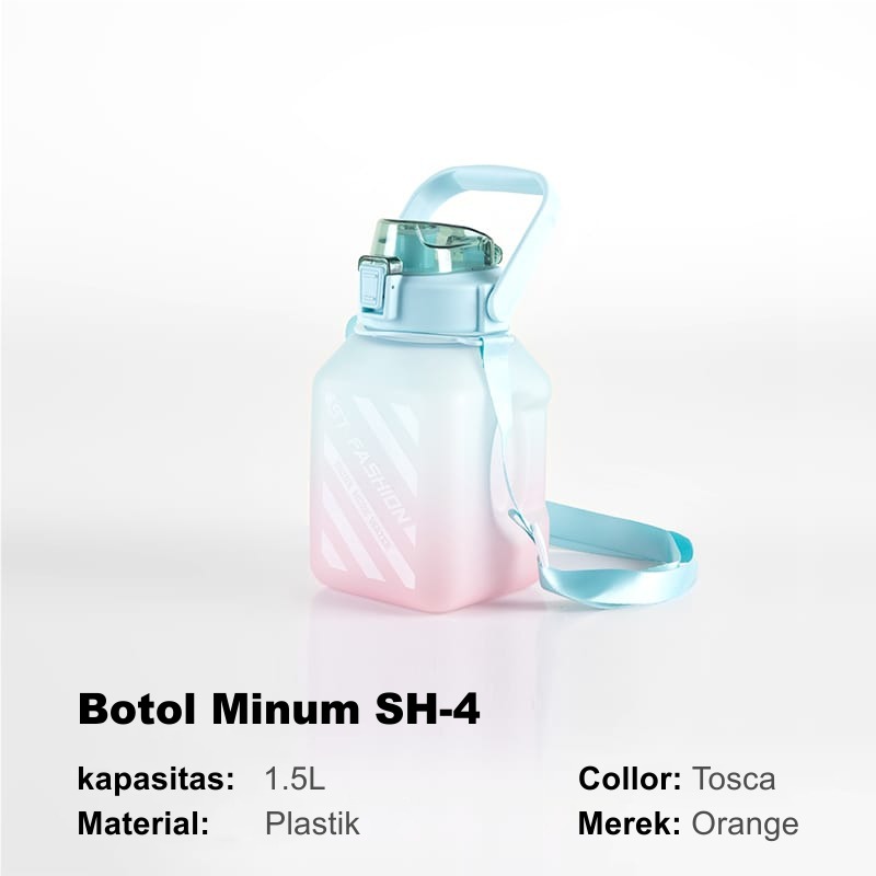Hoas 1.3L Mini Viral Drinking Bottle Plus Rope And 2D Sticker Cute ...