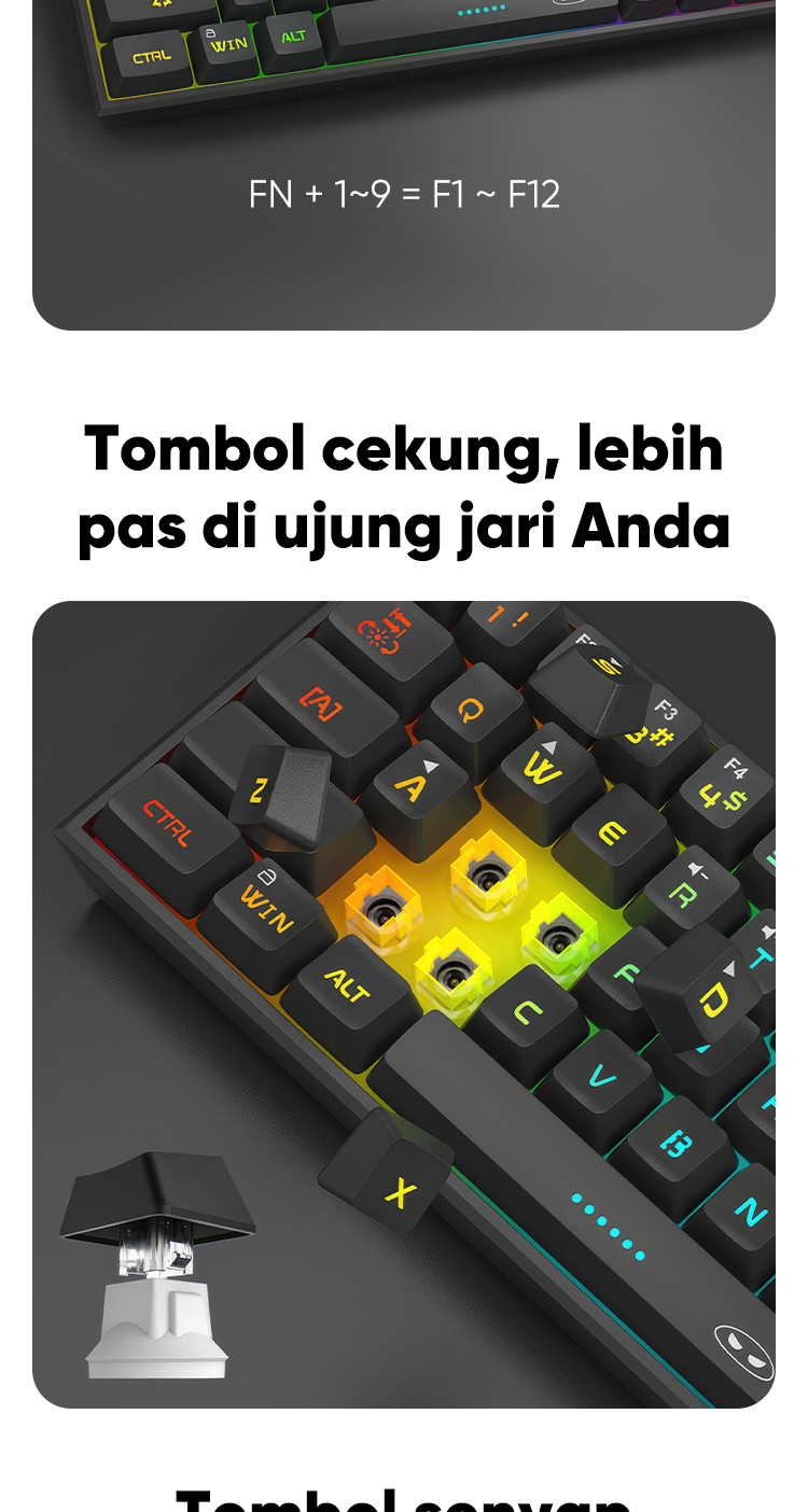 MAGEGEE Wired RGB Light 61 Keys Gaming Keyboard TS91 | Shopee Philippines